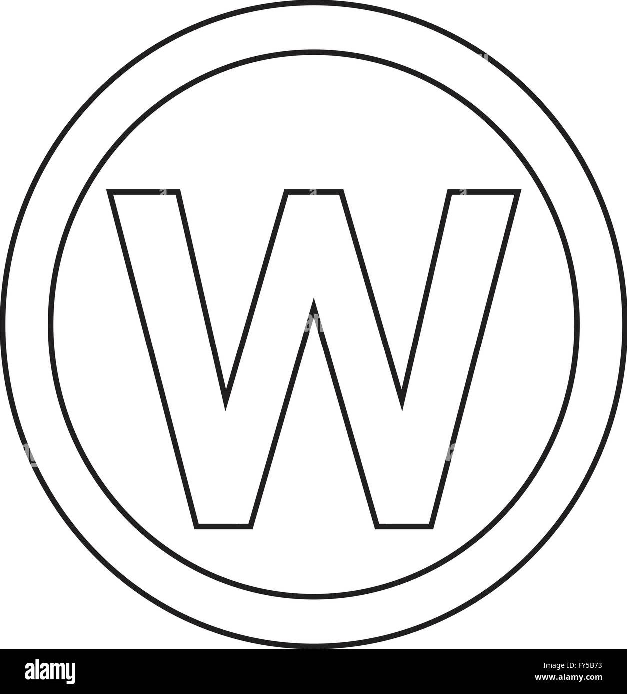 Basic font letter W icon Illustration design Stock Vector Image & Art ...