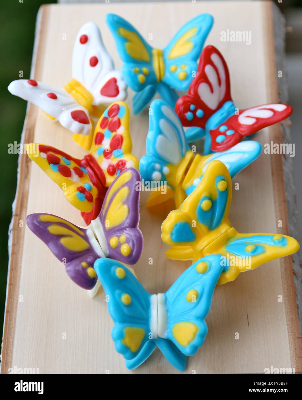 Chocolate Candy Butterflies Stock Photo - Alamy