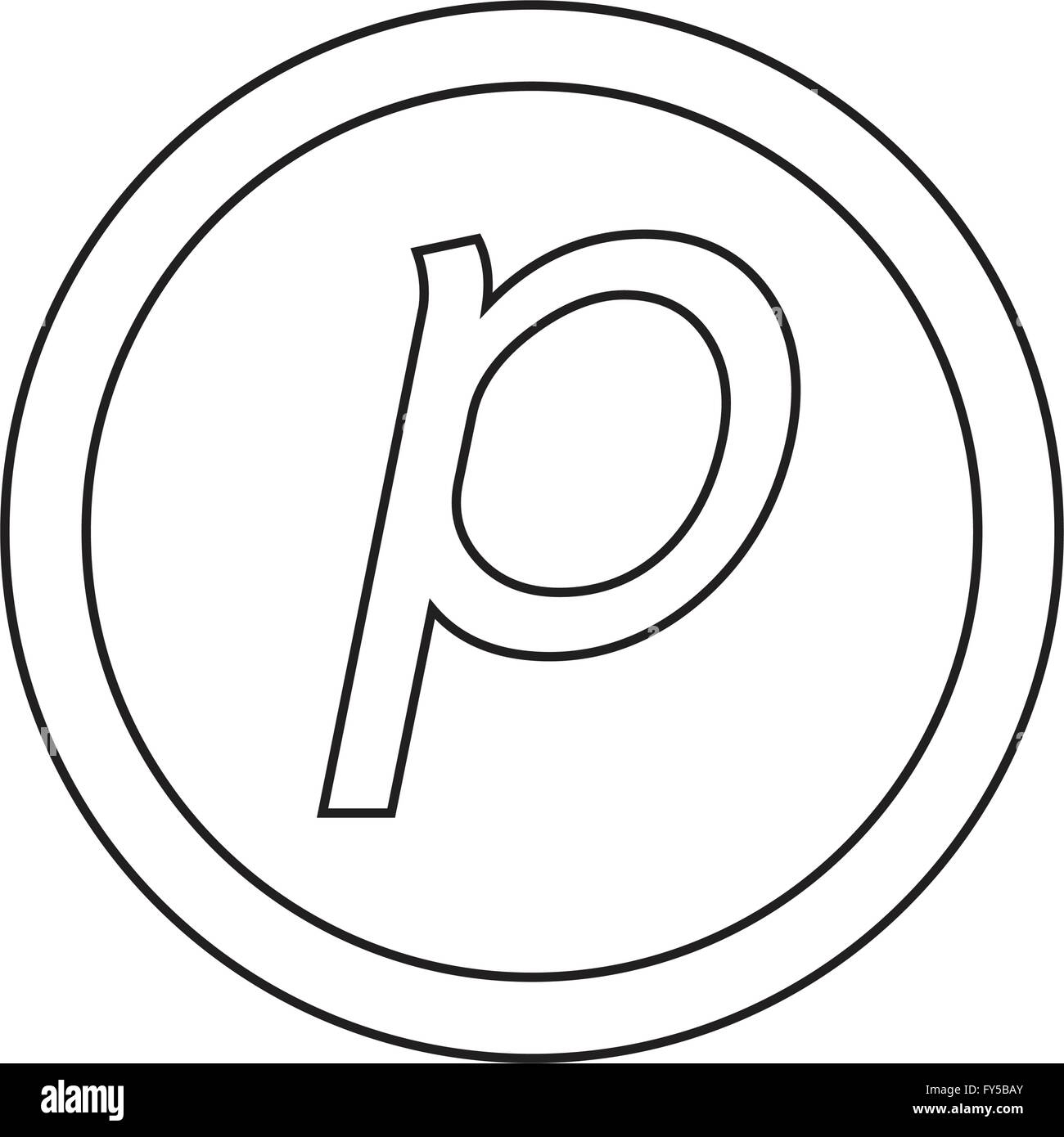 Basic font letter p icon Illustration design Stock Vector Image & Art ...