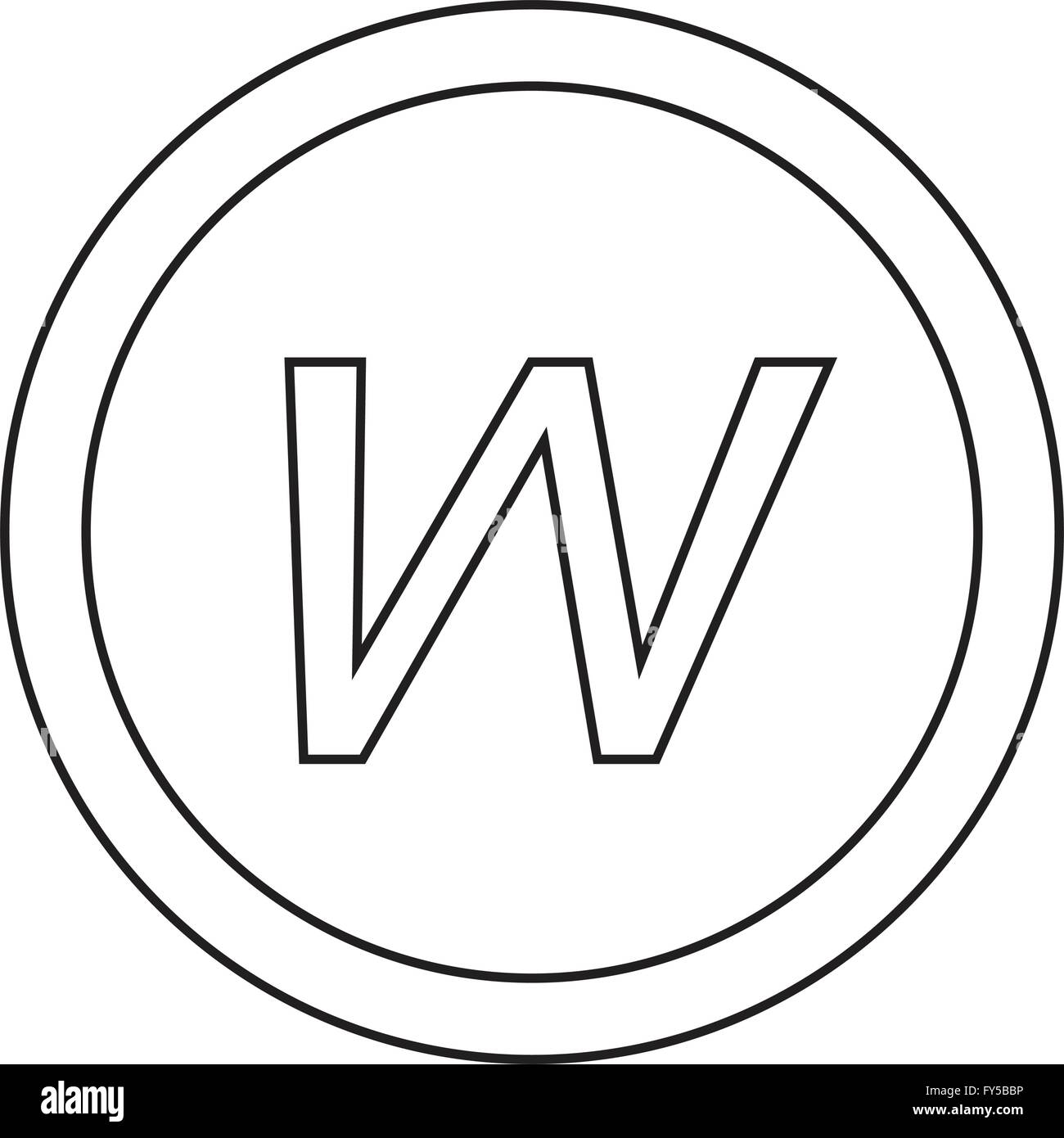 Basic font letter w icon Illustration design Stock Vector Image & Art ...