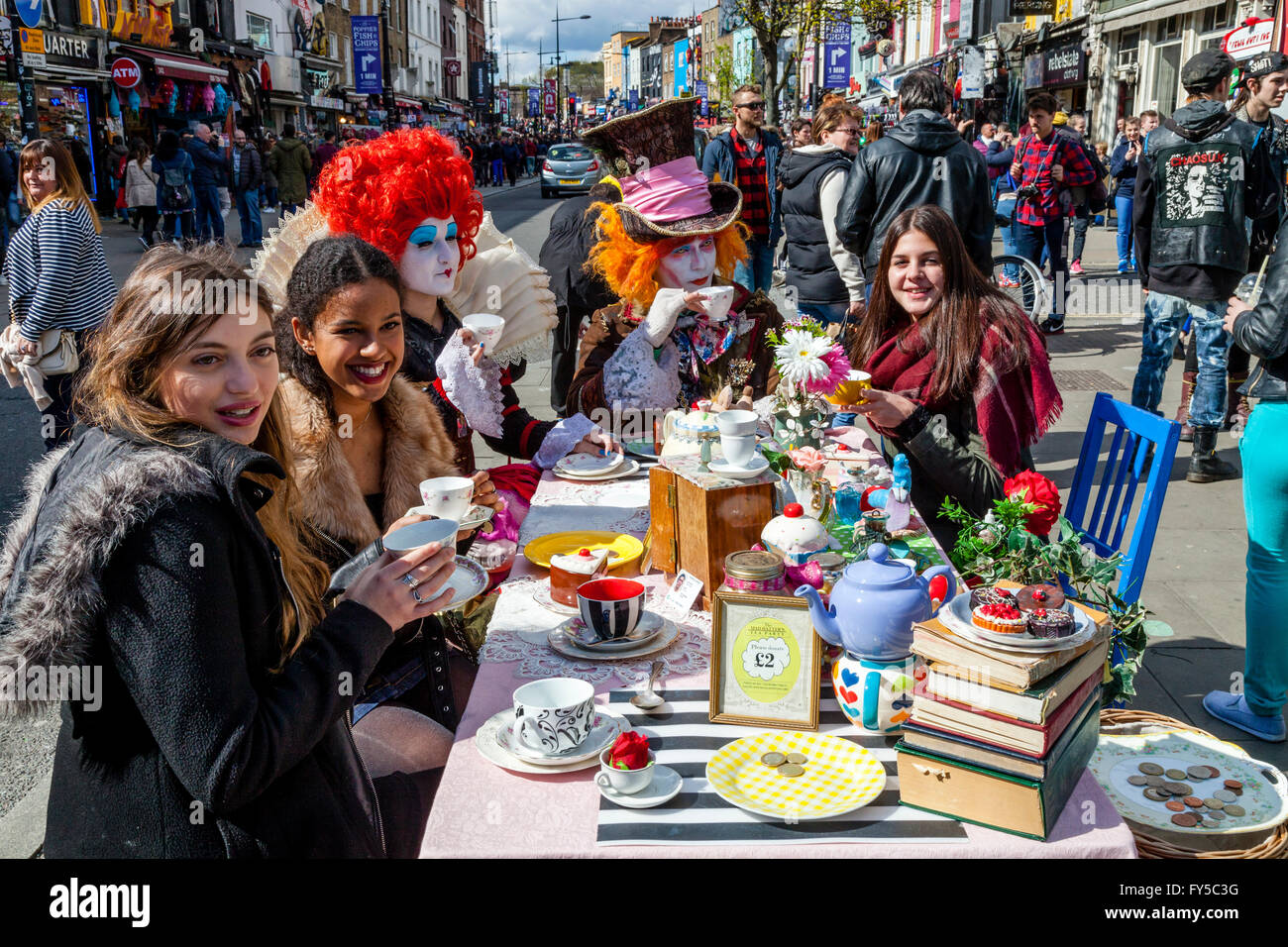 'The Mad Hatters Tea Party' Street Performers, Camden Sunday Market ...