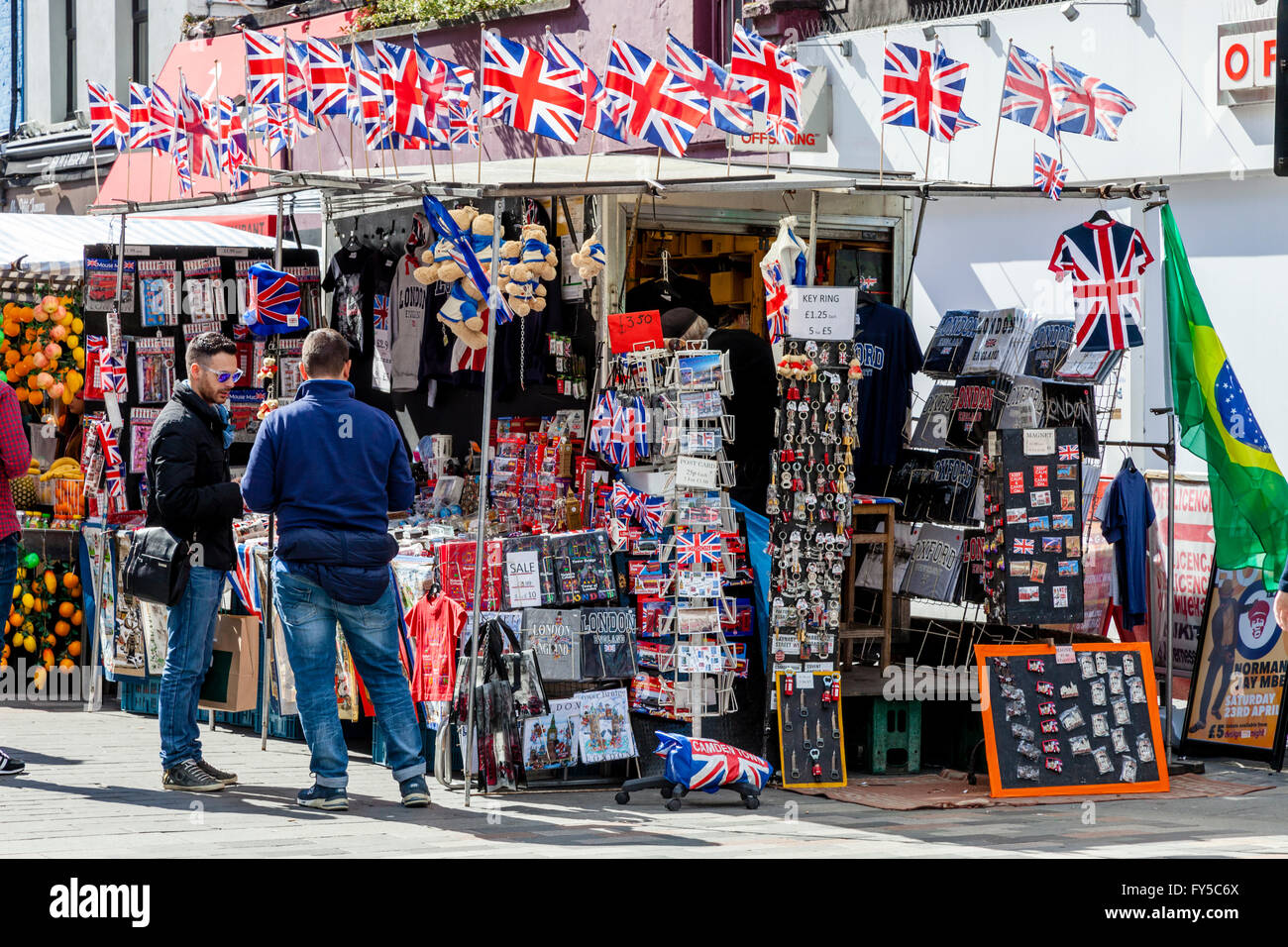 Stall Selling Souvenirs, Camden Sunday Market, Camden Town, London, UK ...