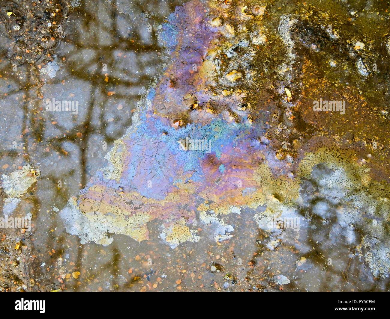 Oil slick puddle hi-res stock photography and images - Alamy