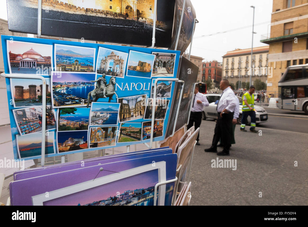 Postcards / post cards for sale outside a souvenir shop in Naples ...