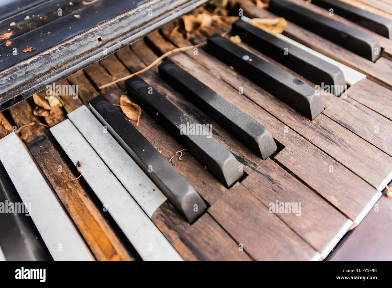 Broken Old Piano Keys Stock Photo - Alamy