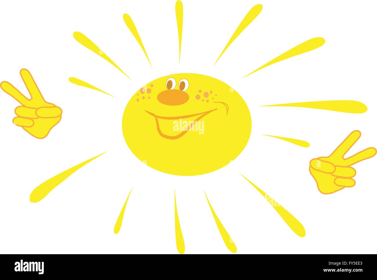 Sun-winner with his hands showing symbol of victory Stock Vector Image ...