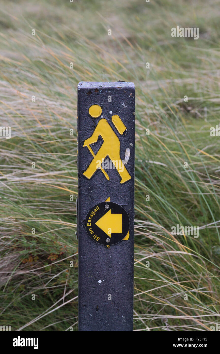 Walking sign in Bunbeg, County Donegal Stock Photo - Alamy