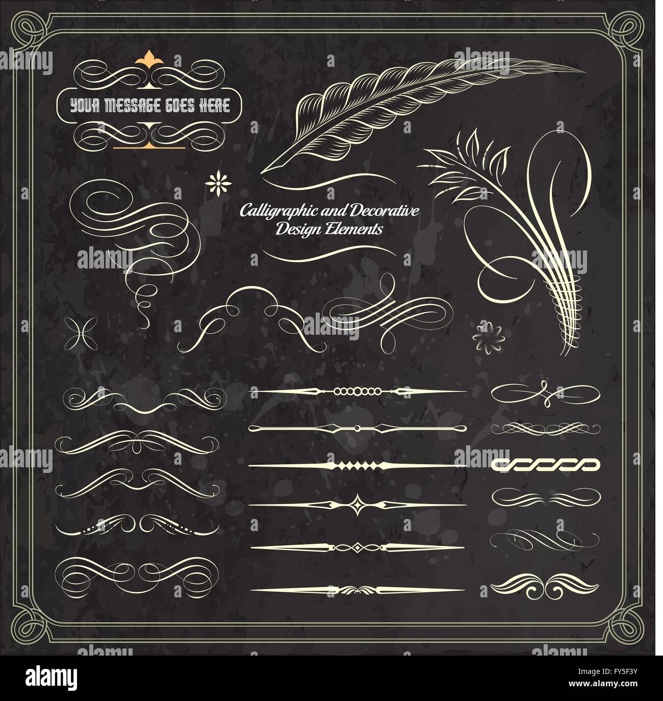 Calligraphic design elements set hi-res stock photography and images ...