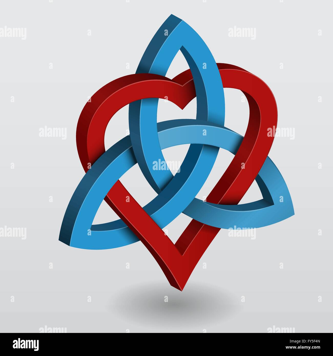 3D Celtic knot triquetra with heart, symbol of power and love Stock ...