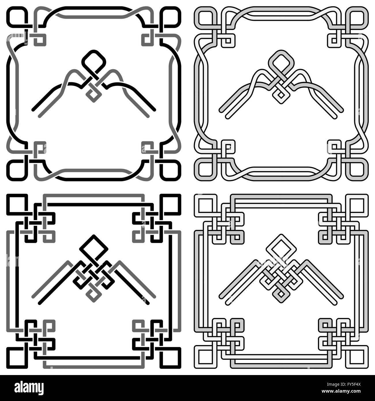 Collection of decorative Celtic knot corners patterns Stock Vector ...