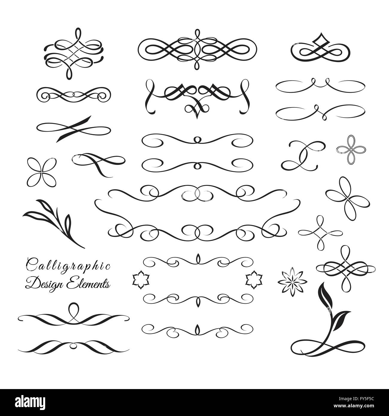 Collection of Calligraphic Decorative Design Elements Stock Vector ... Collection of Calligraphic Decorative Design Elements Stock Vector ...