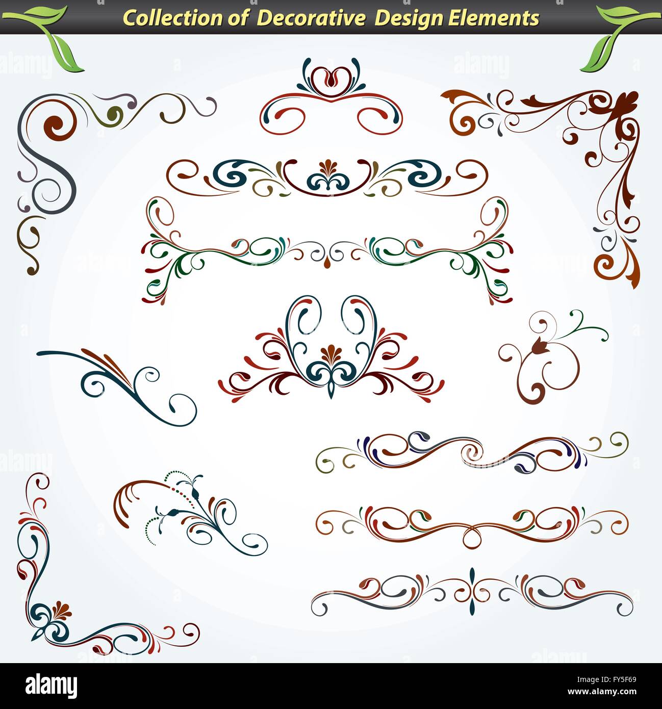 Collection of Decorative Design Elements Stock Vector Image & Art - Alamy