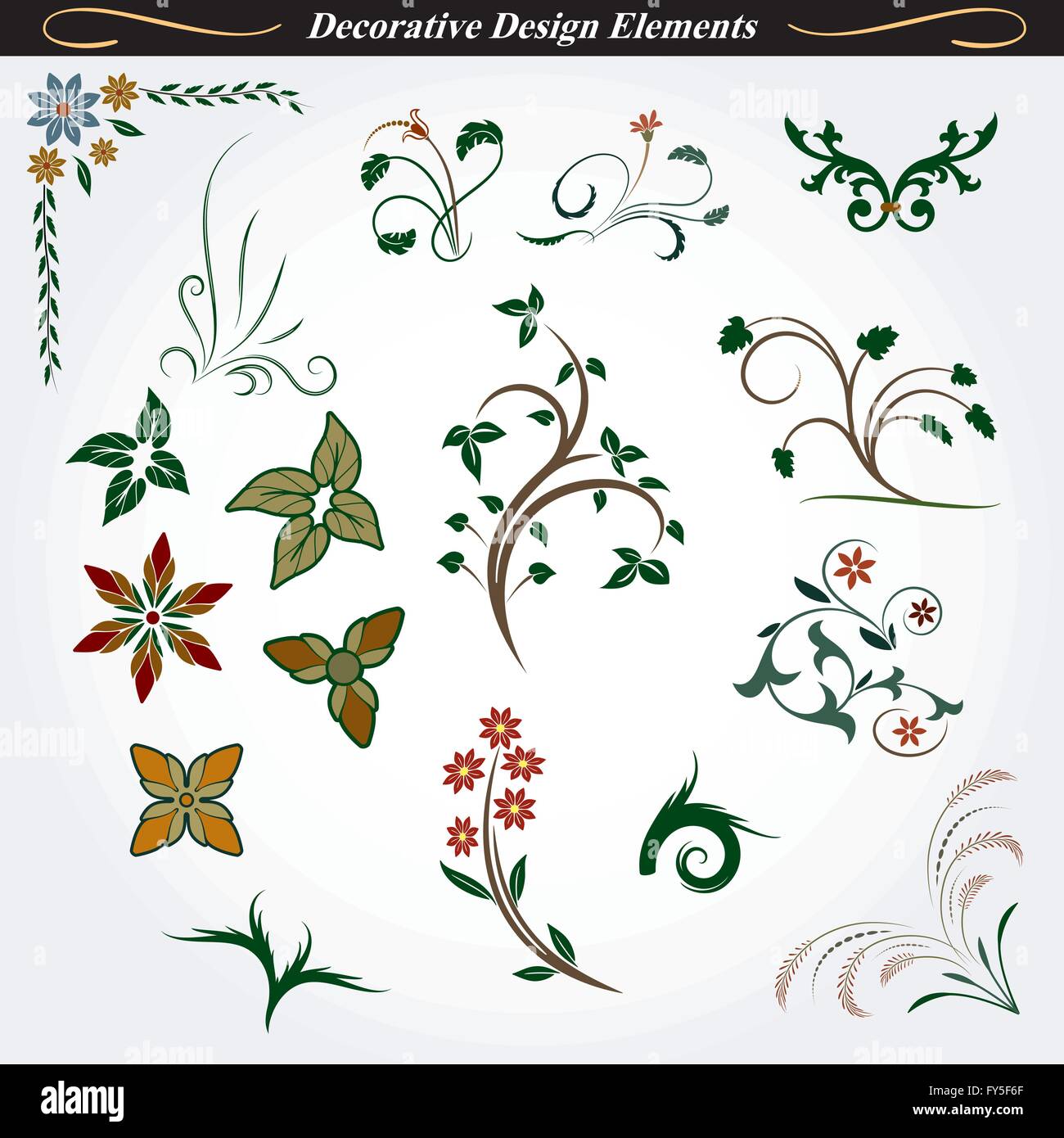 Collection of Decorative Design Elements Stock Vector Image & Art - Alamy