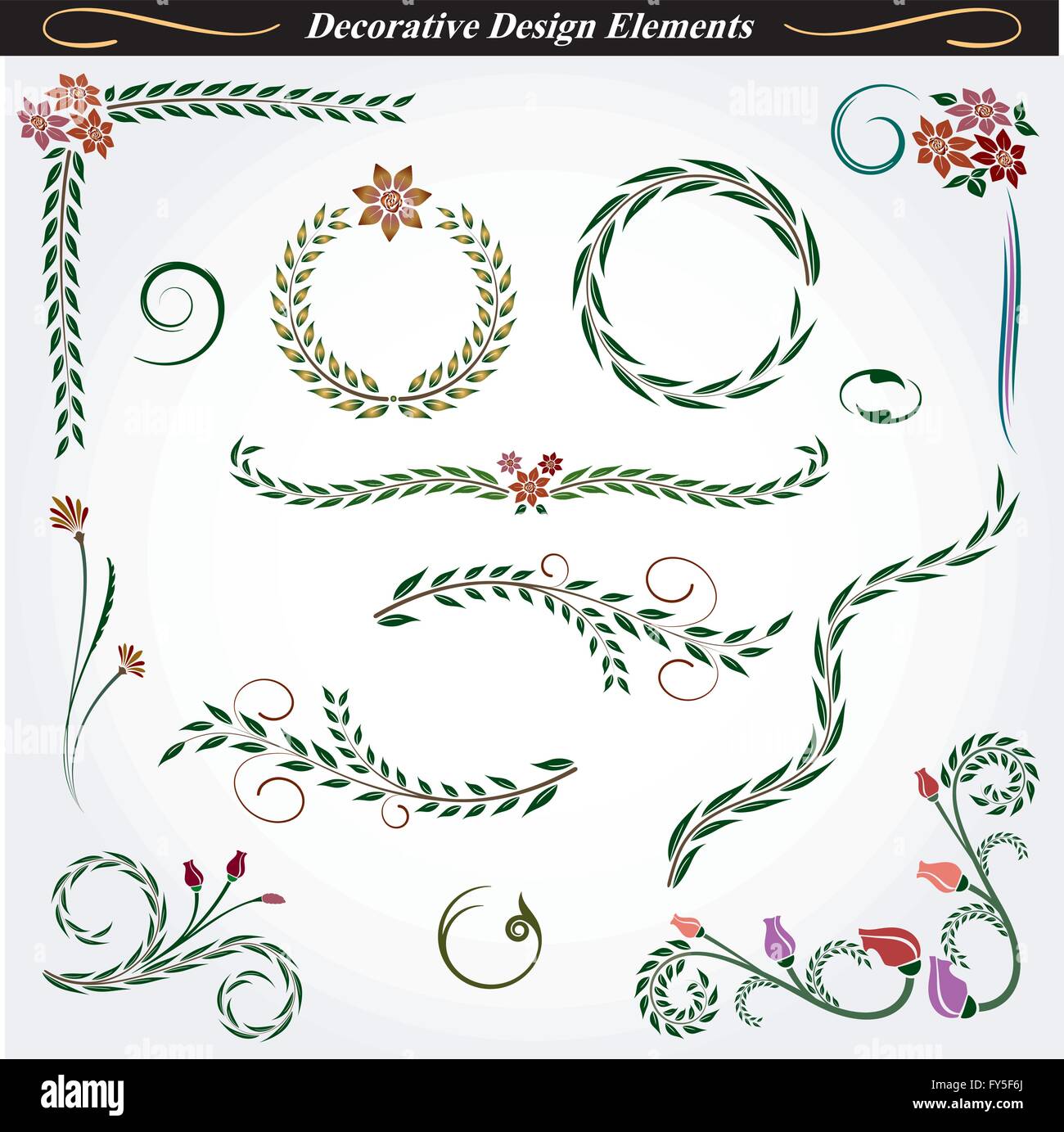 Collection of Decorative Design Elements Stock Vector Image & Art - Alamy