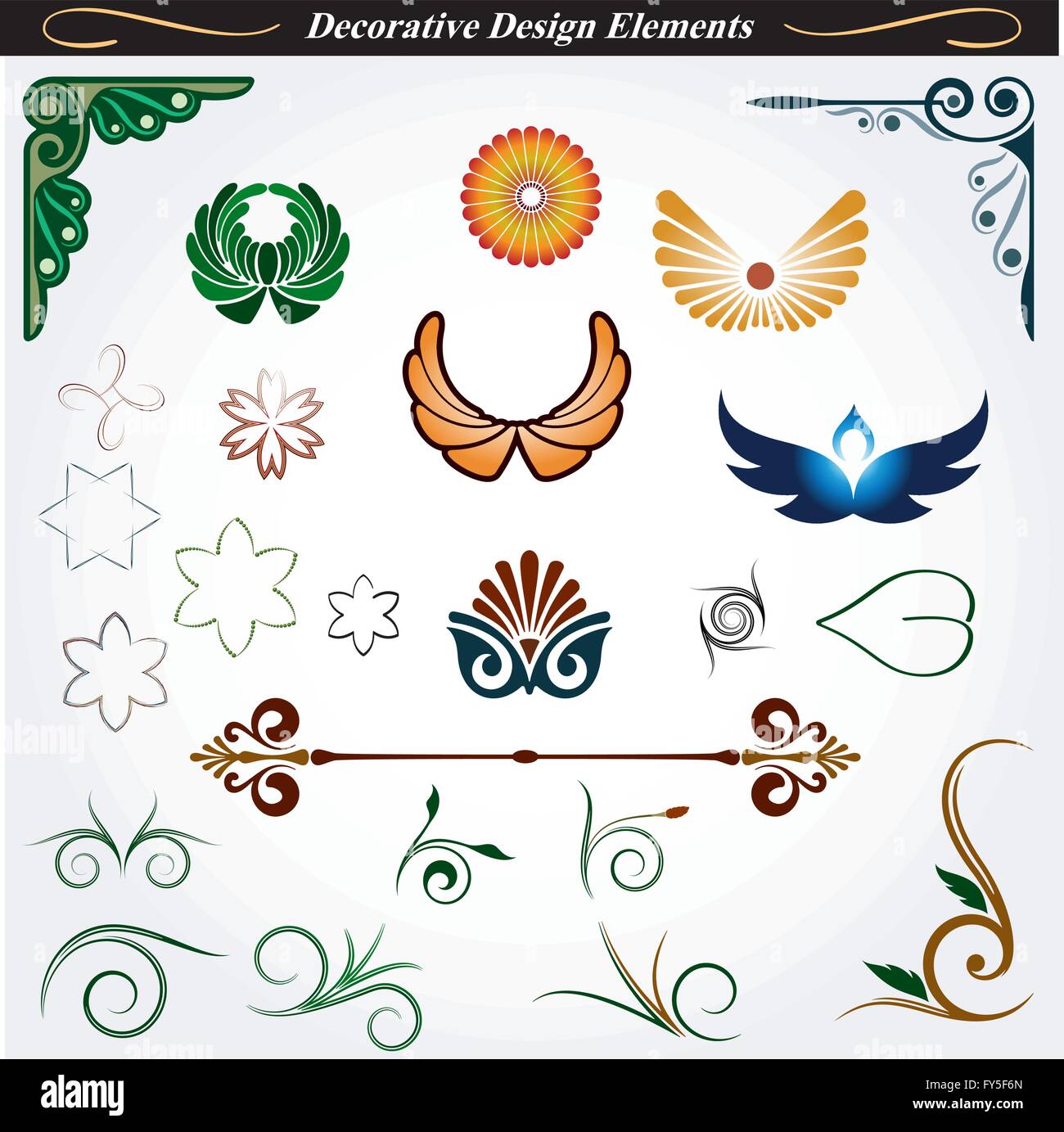 Collection of Decorative Design Elements Stock Vector Image & Art - Alamy