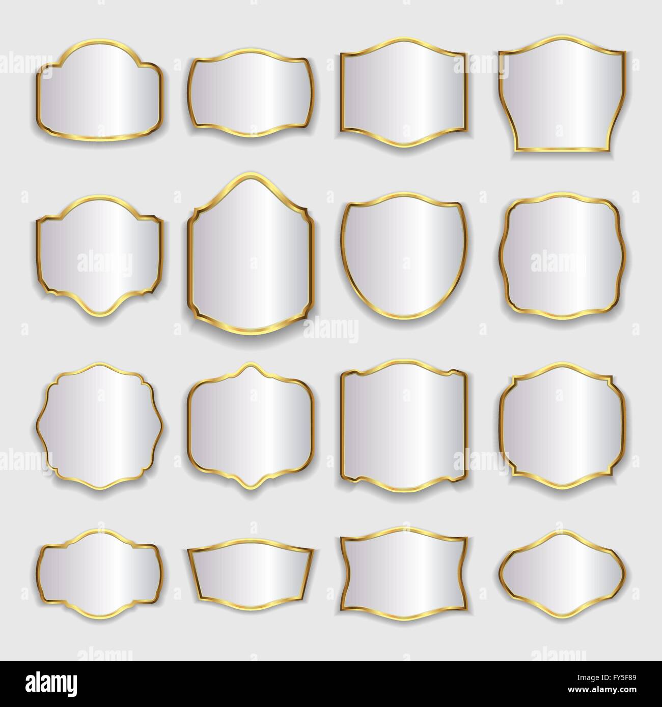 Set of advertising signboards and panels, with gold frames Stock Vector ...