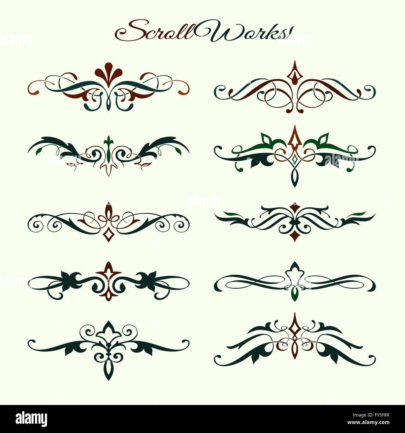 Acanthus leaf scrolls Stock Vector Images - Alamy