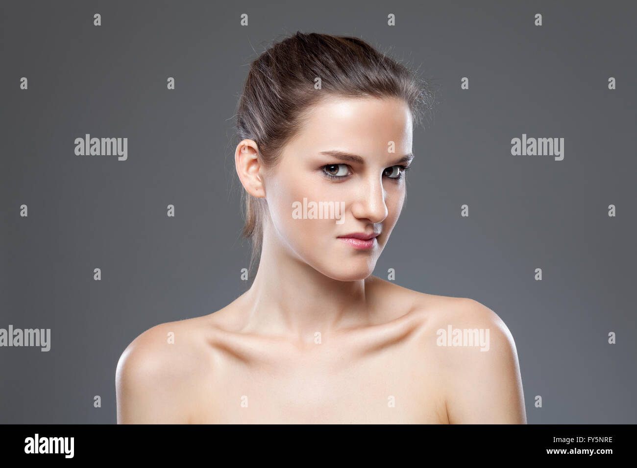 Young naturally beautiful woman with great skin complexion Stock Photo ...