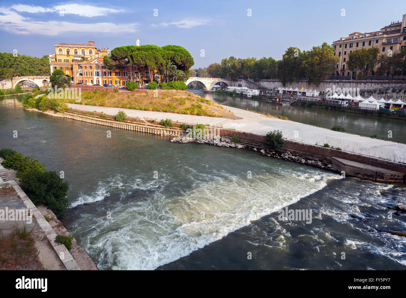 The Tiber Island in southern bend of Tiber river Stock Photo - Alamy