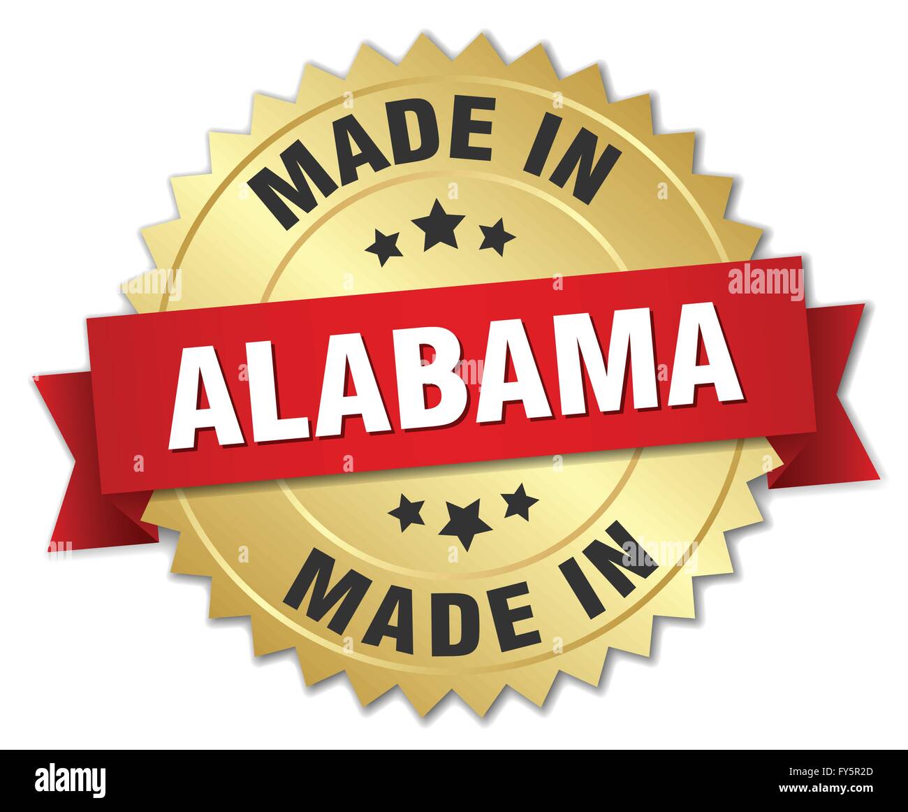 made in Alabama gold badge with red ribbon Stock Vector Image & Art - Alamy