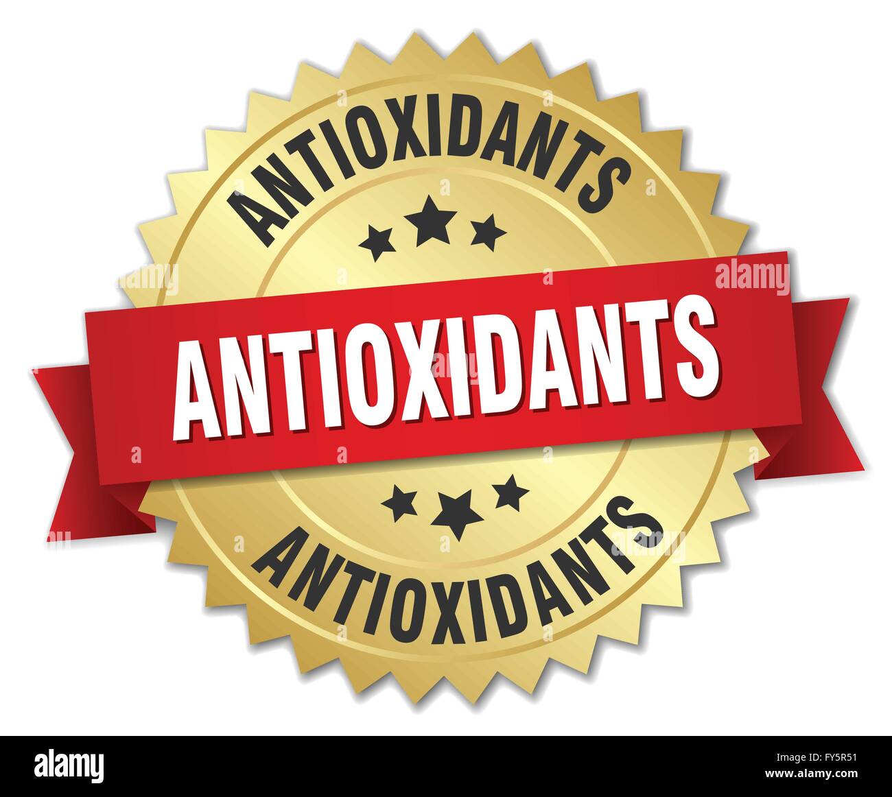 antioxidants 3d gold badge with red ribbon Stock Vector Image & Art - Alamy