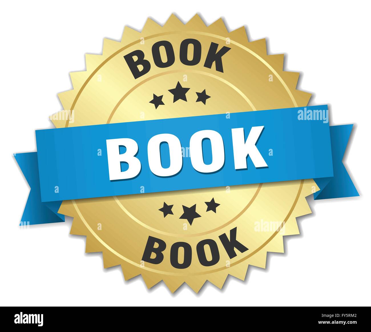 book 3d gold badge with blue ribbon Stock Vector Image & Art - Alamy
