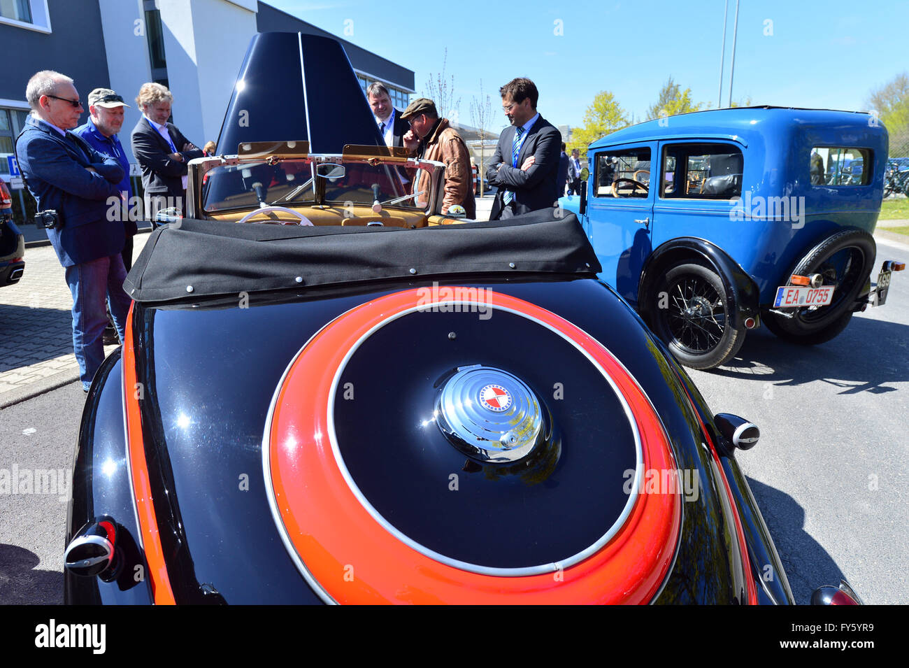 Krauthausen Germany 22nd Apr 2016 Classic BMW Cars Can Be Seen In Front Of A New Production krauthausen-germany-22nd-apr-2016-classic-bmw-cars-can-be-seen-in-front-of-a-new-production