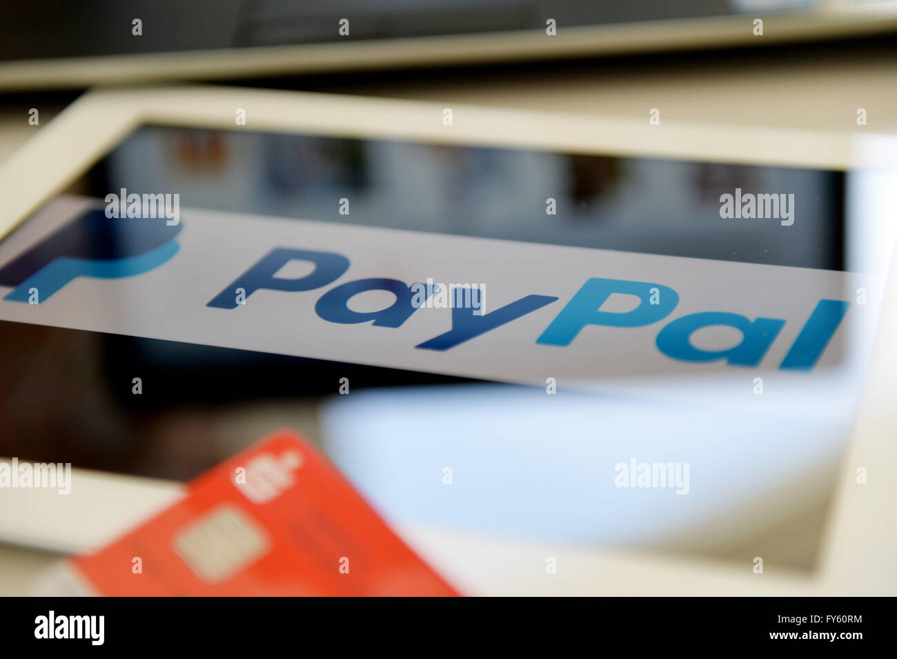 ILLUSTRATION - The logo of online payment system Paypal on the screen ...