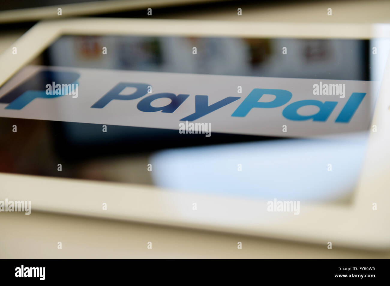ILLUSTRATION - The logo of online payment system Paypal on the screen ...