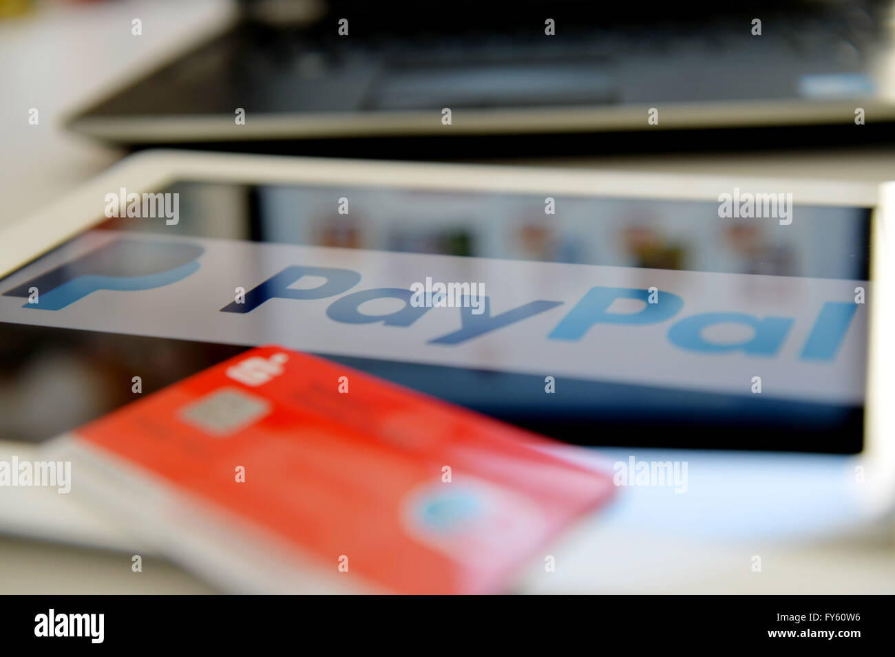 ILLUSTRATION - The logo of online payment system Paypal on the screen ...