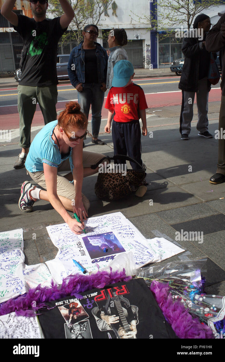 Prince Sidewalk Memorial at the Apollo Theater, Harlem, New York City ...