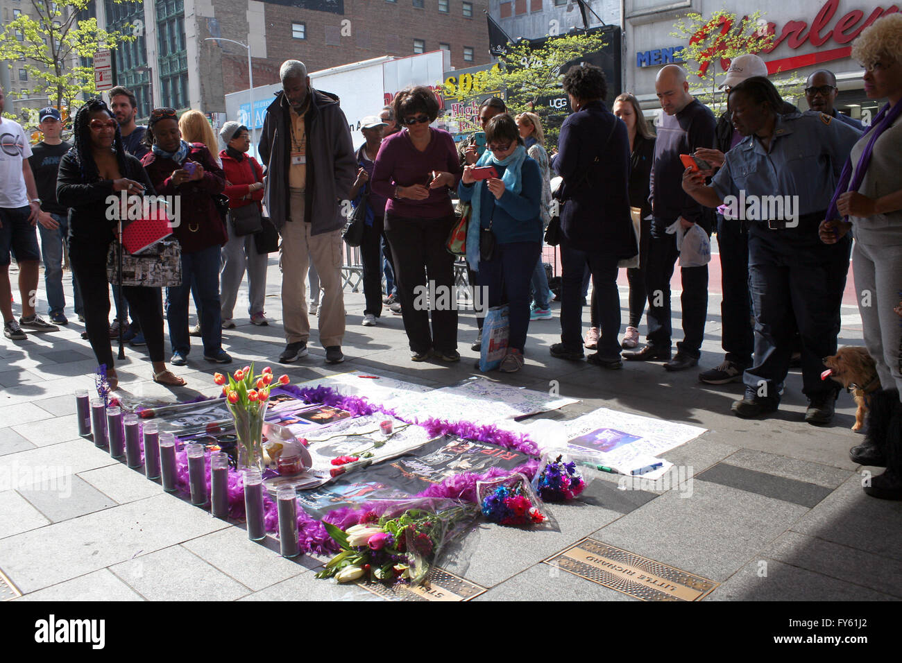 Prince Sidewalk Memorial at the Apollo Theater, Harlem, New York City ...