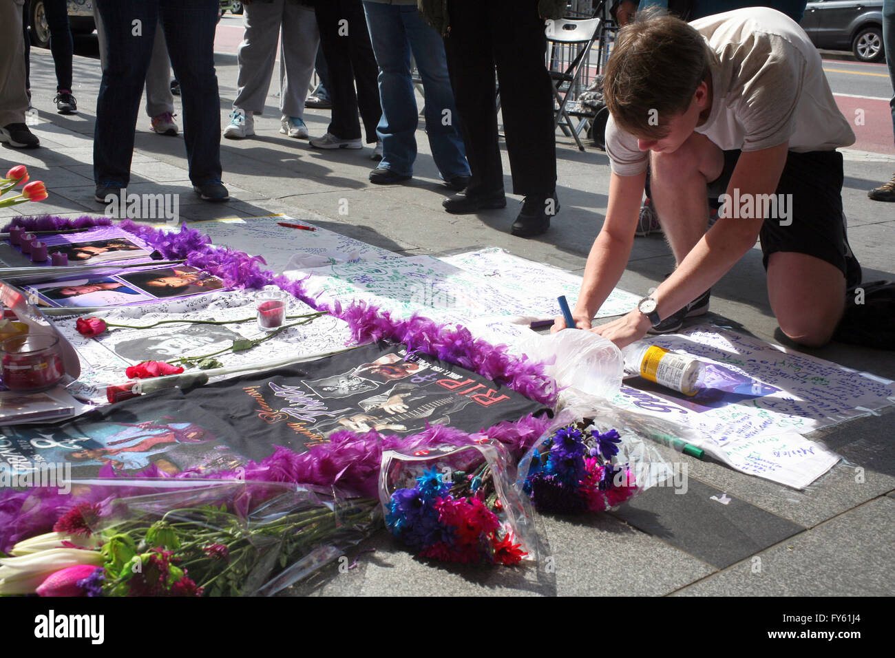 Prince Sidewalk Memorial at the Apollo Theater, Harlem, New York City ...