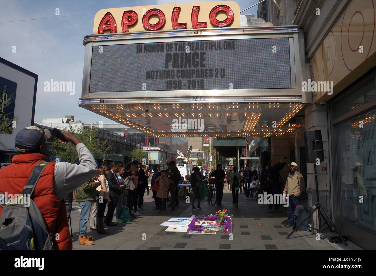 Prince Sidewalk Memorial at the Apollo Theater, Harlem, New York City ...