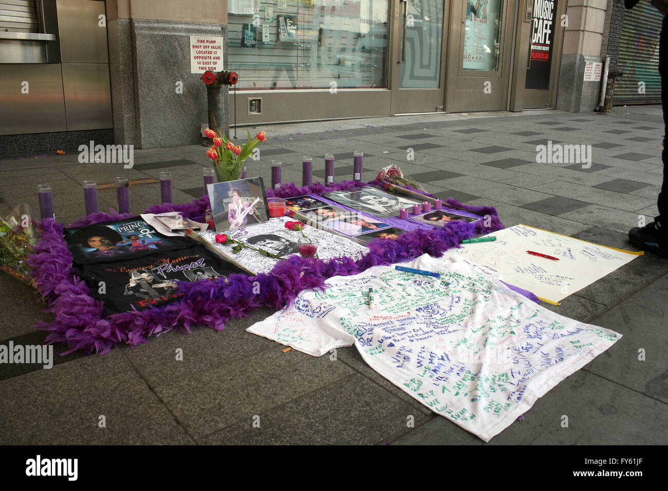 Prince Sidewalk Memorial at the Apollo Theater, Harlem, New York City ...