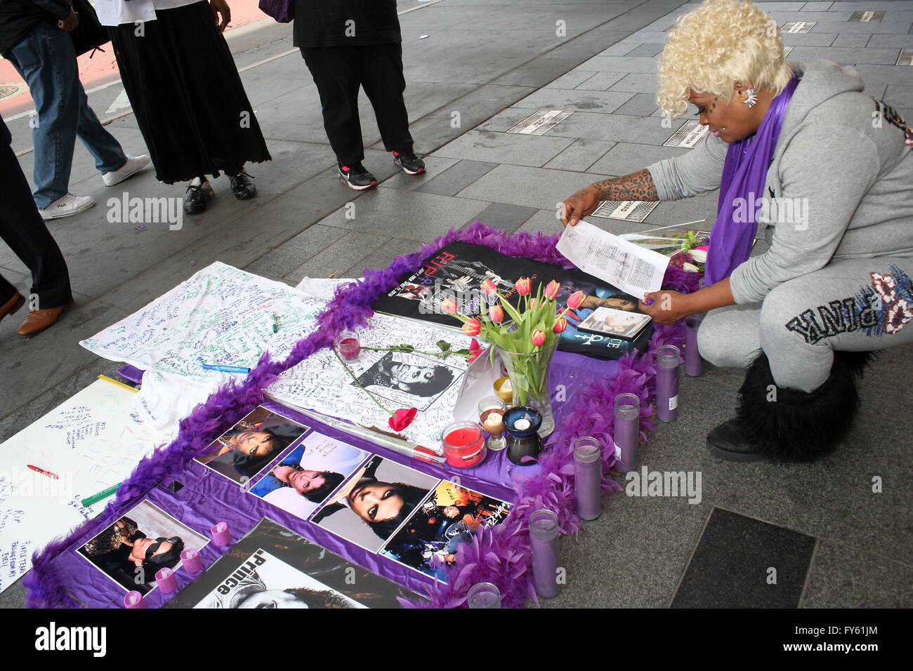 Prince Sidewalk Memorial at the Apollo Theater, Harlem, New York City ...