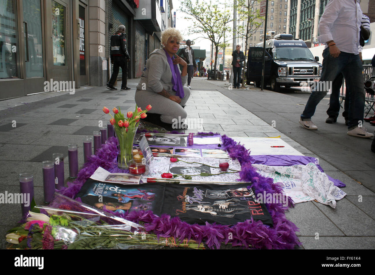 Prince Sidewalk Memorial at the Apollo Theater, Harlem, New York City ...