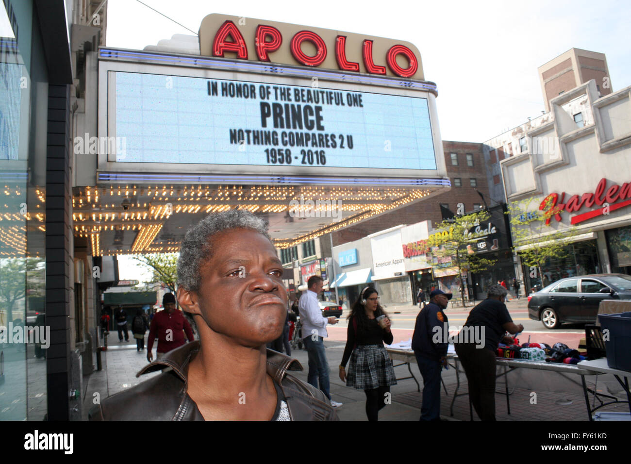 Prince Sidewalk Memorial at the Apollo Theater, Harlem, New York City ...