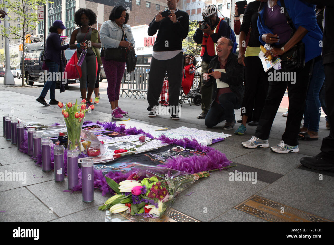 Prince Sidewalk Memorial at the Apollo Theater, Harlem, New York City ...