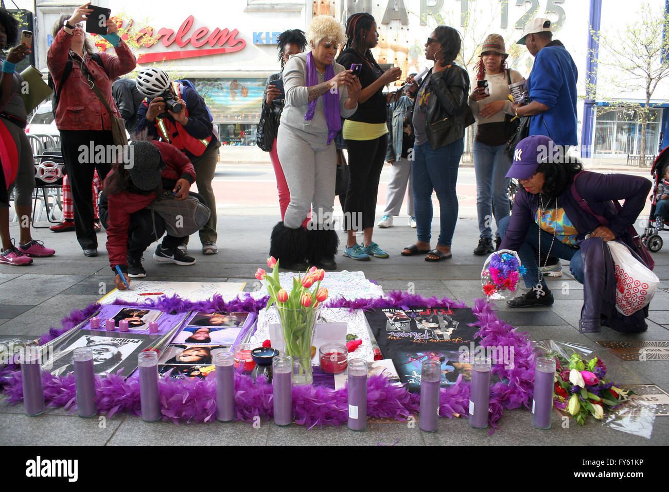 Prince Sidewalk Memorial at the Apollo Theater, Harlem, New York City ...