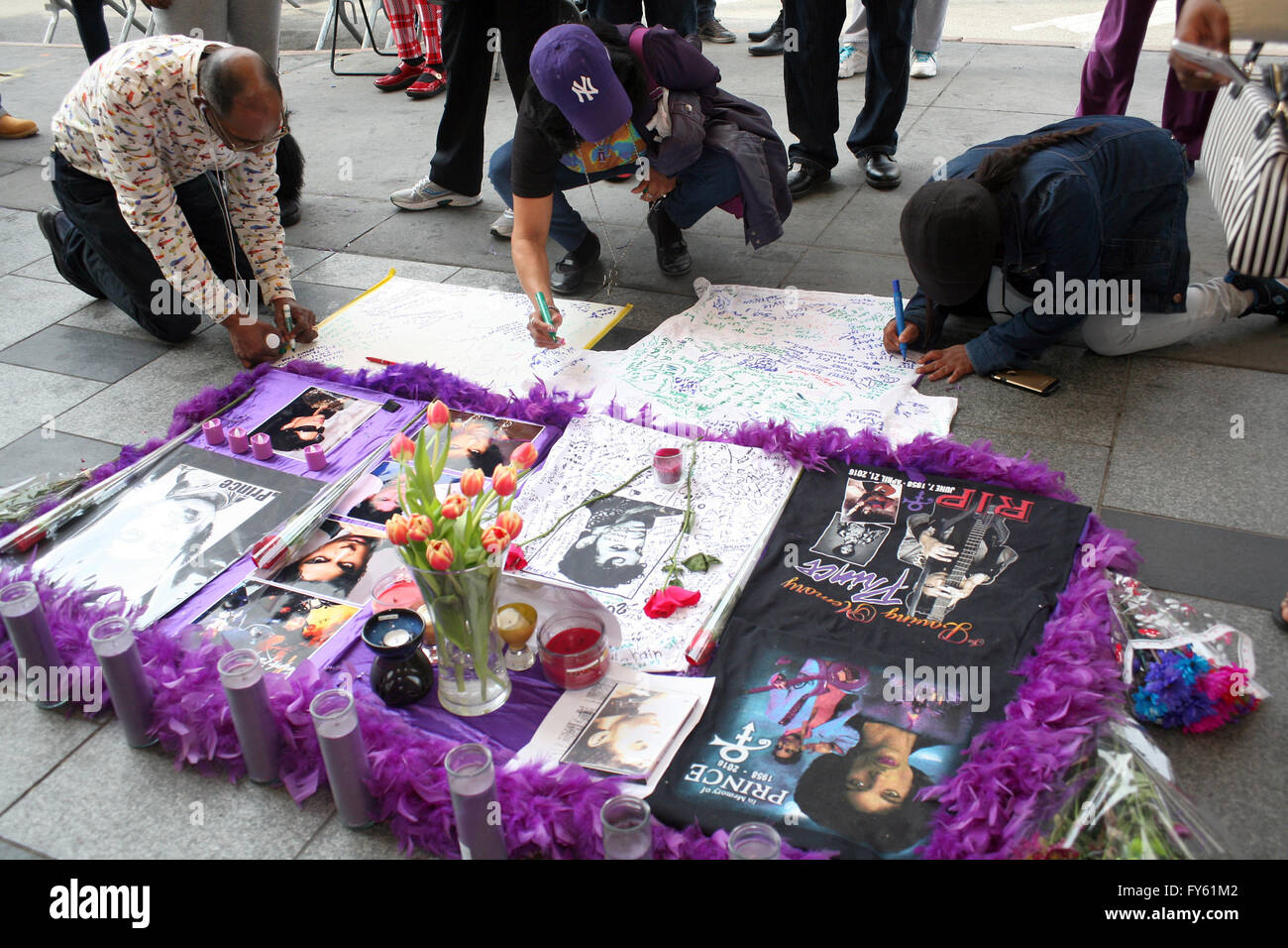 Prince Sidewalk Memorial at the Apollo Theater, Harlem, New York City ...
