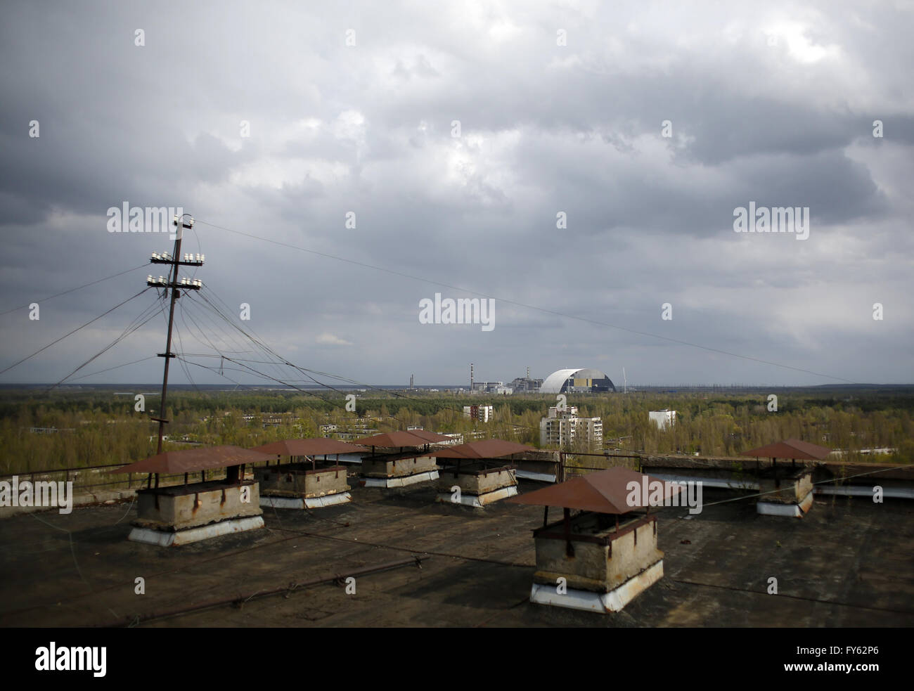 April 22, 2016 - A picture taken on April 22, 2016 shows the Chernobyl ...
