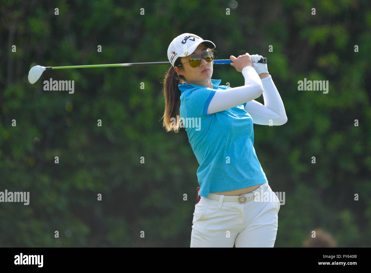 Sarasota, Florida, USA. 22nd Apr, 2016. Yu Liu during the first round ...