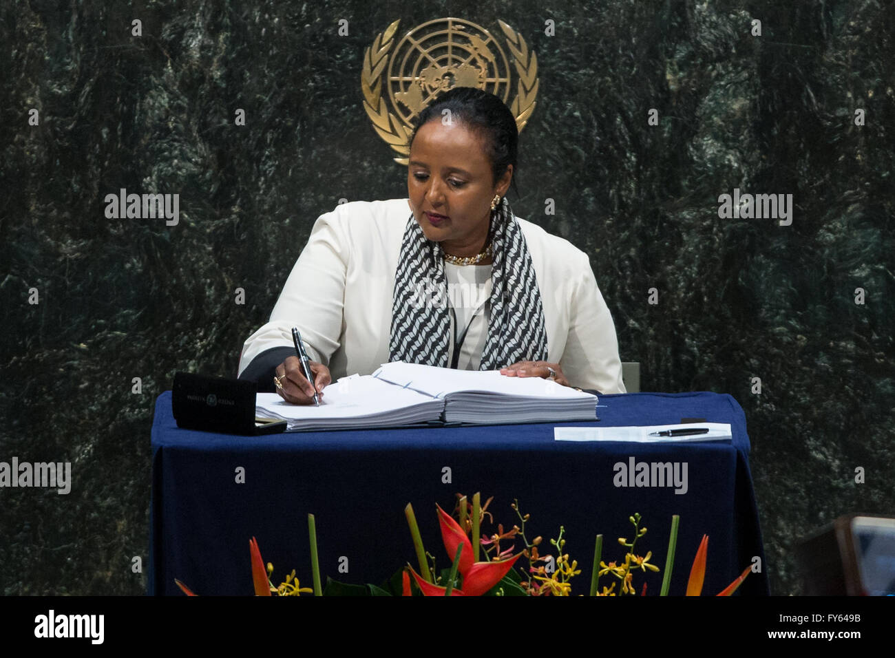 United Nations. 22nd Apr, 2016. Kenyan Foreign Minister Amina Mohamed ...