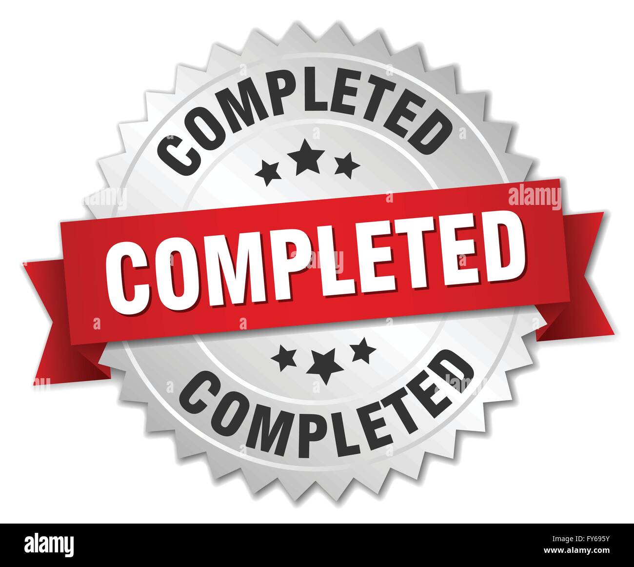 Completed badge Stock Vector Images - Alamy
