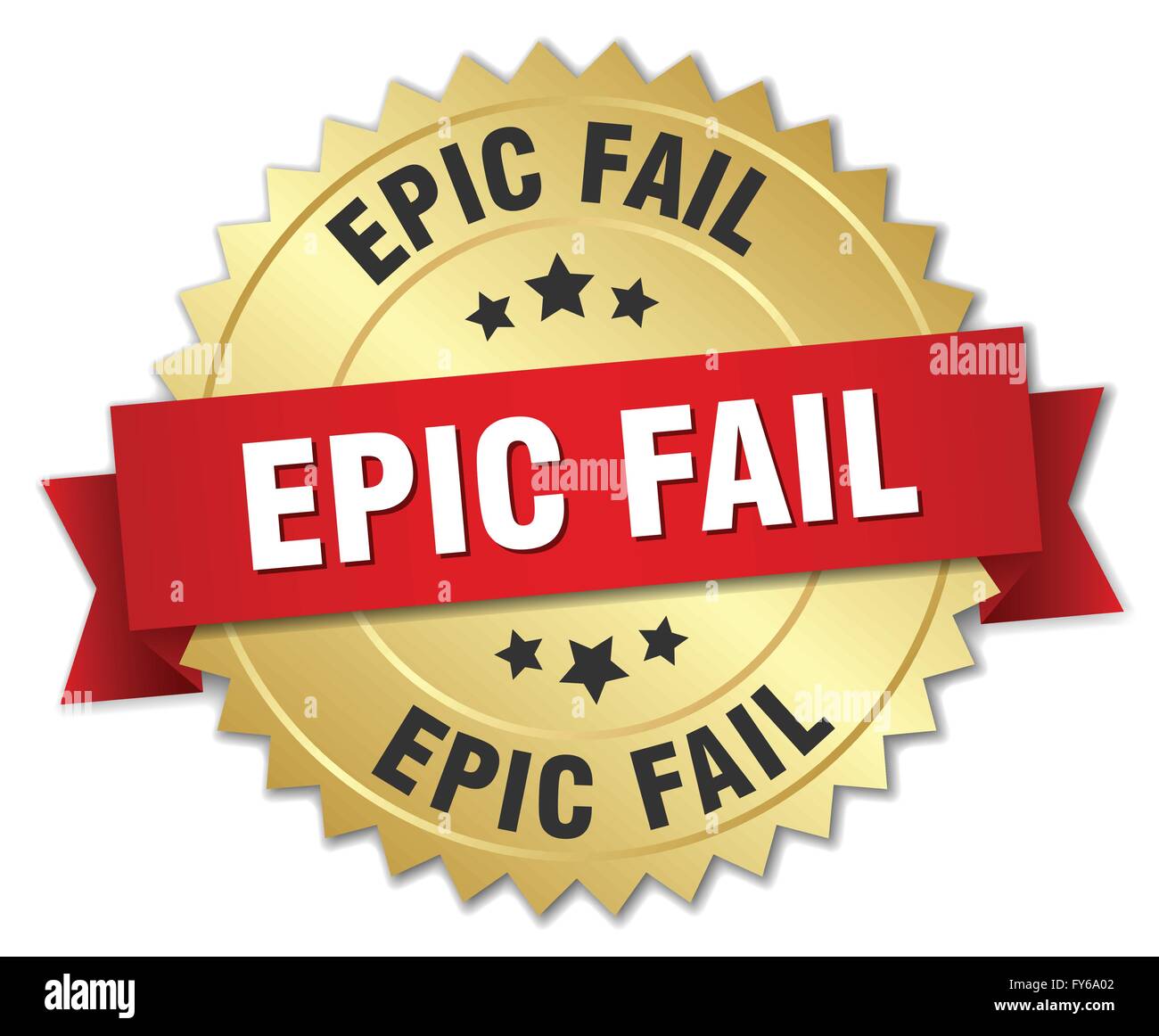 epic fail 3d gold badge with red ribbon Stock Vector Image & Art - Alamy