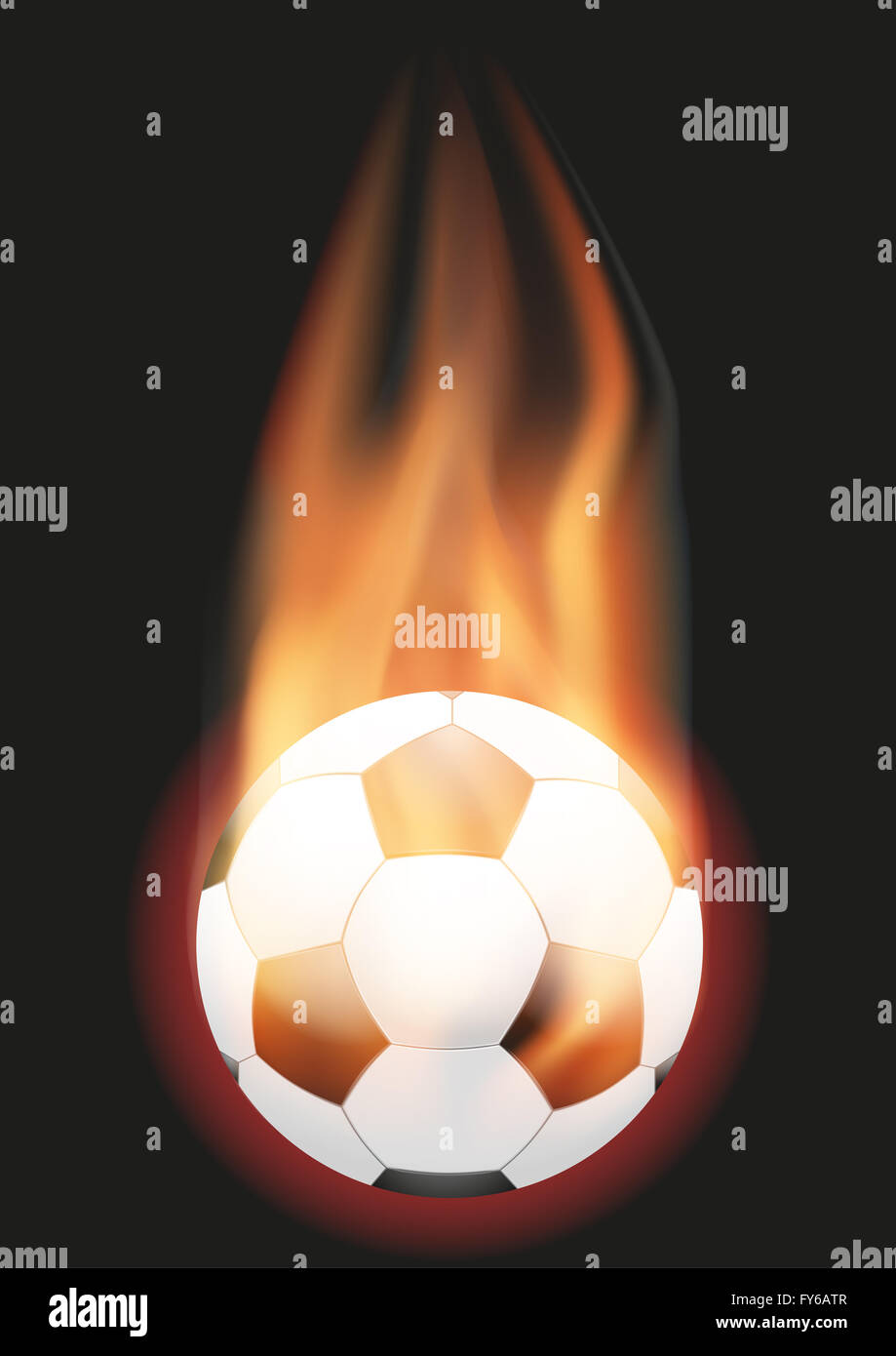 Football Soccer ball with flame Stock Photo - Alamy
