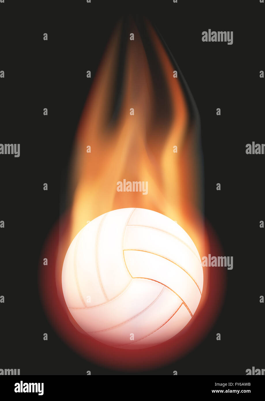 Volleyball ball with flame Stock Photo - Alamy