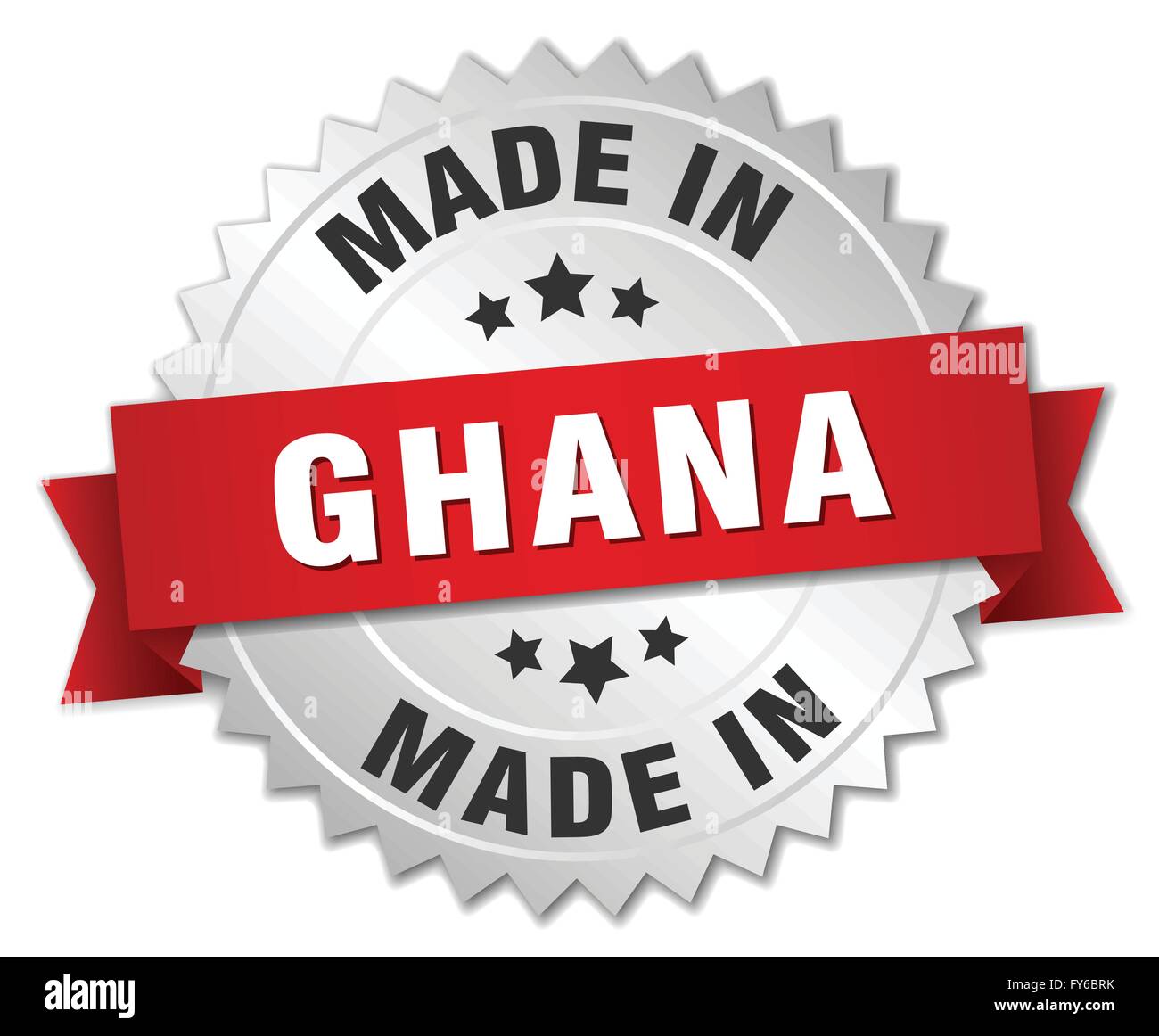 made in Ghana silver badge with red ribbon Stock Vector Image & Art - Alamy