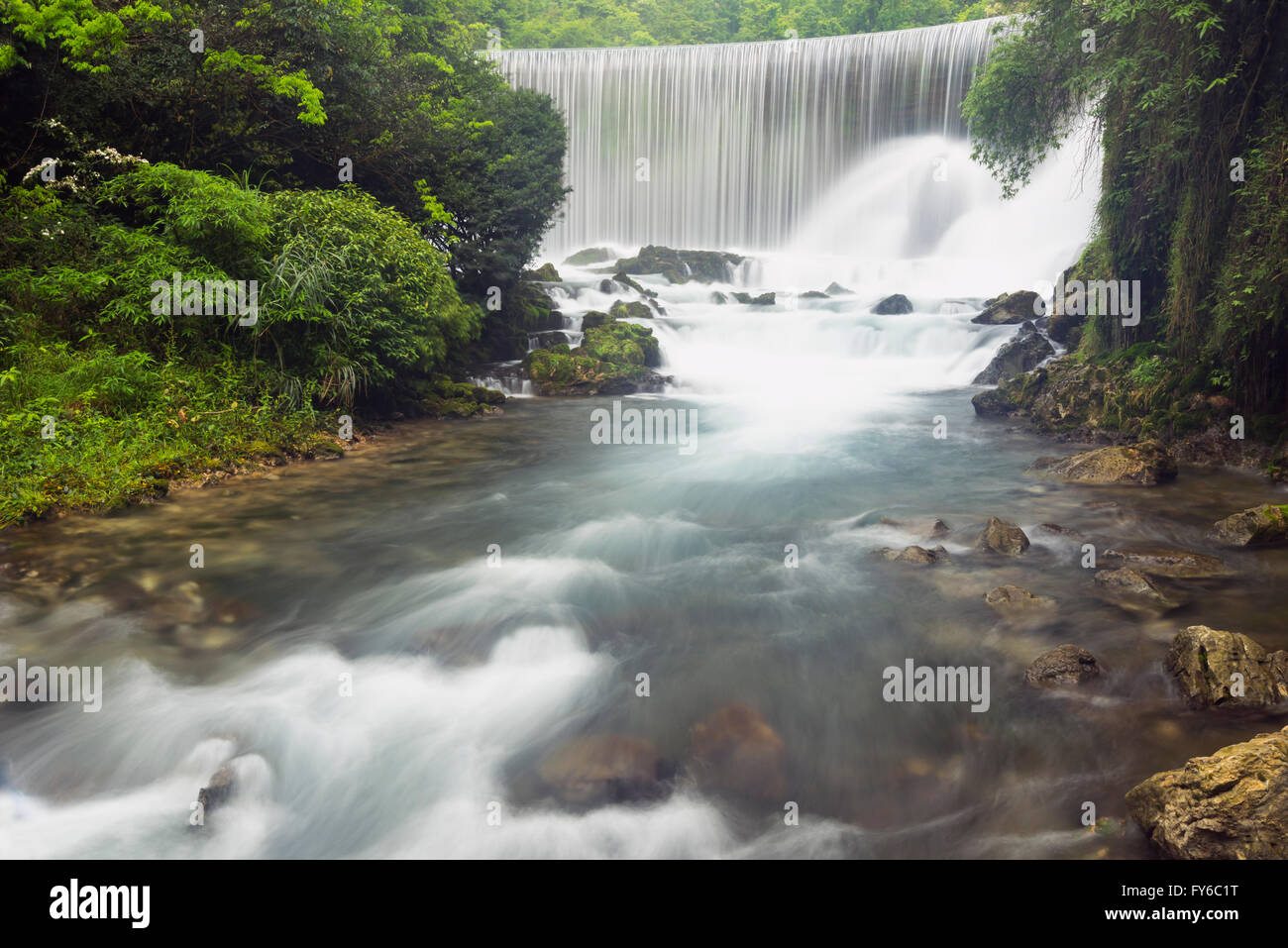 this beautiful waterfall is located in Guizhou China Stock Photo - Alamy